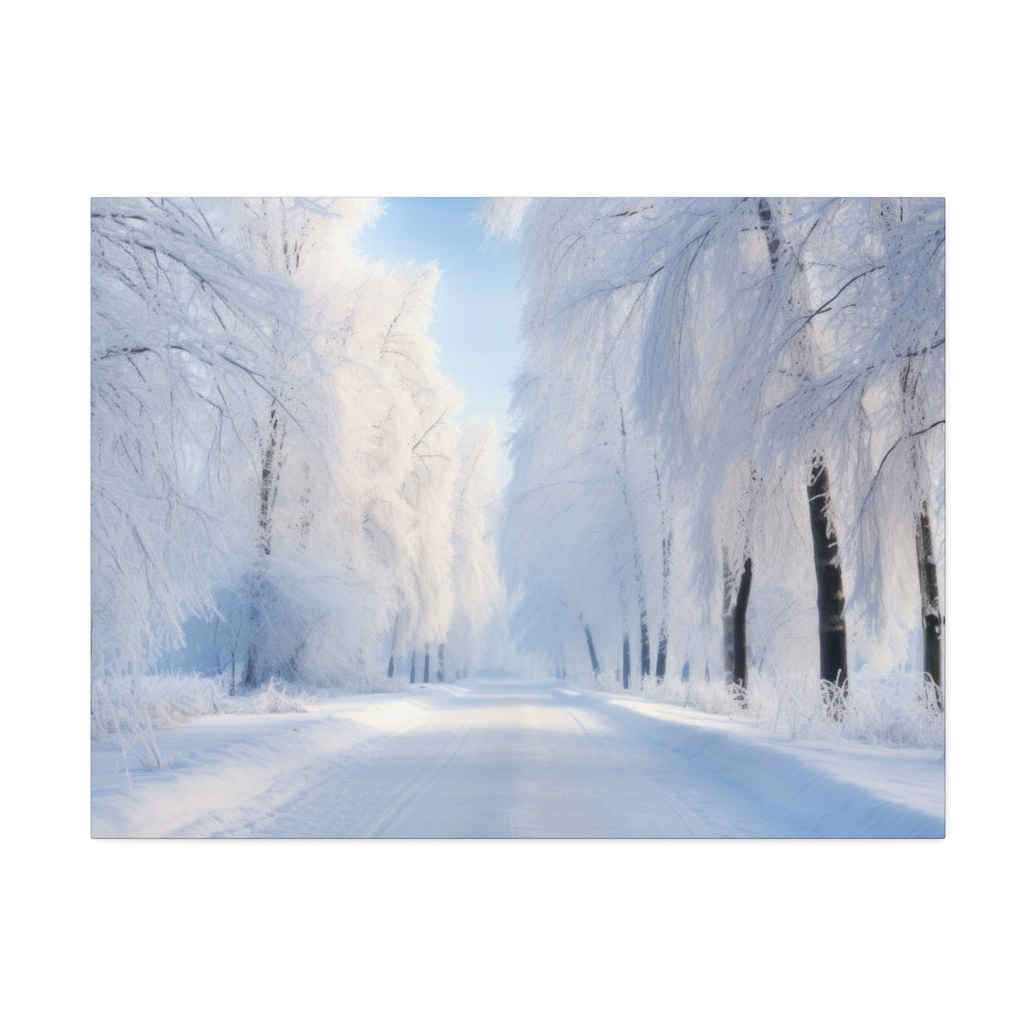 Digital Art - Winter - Snow Covered Roads and Trees – Throttle Designs