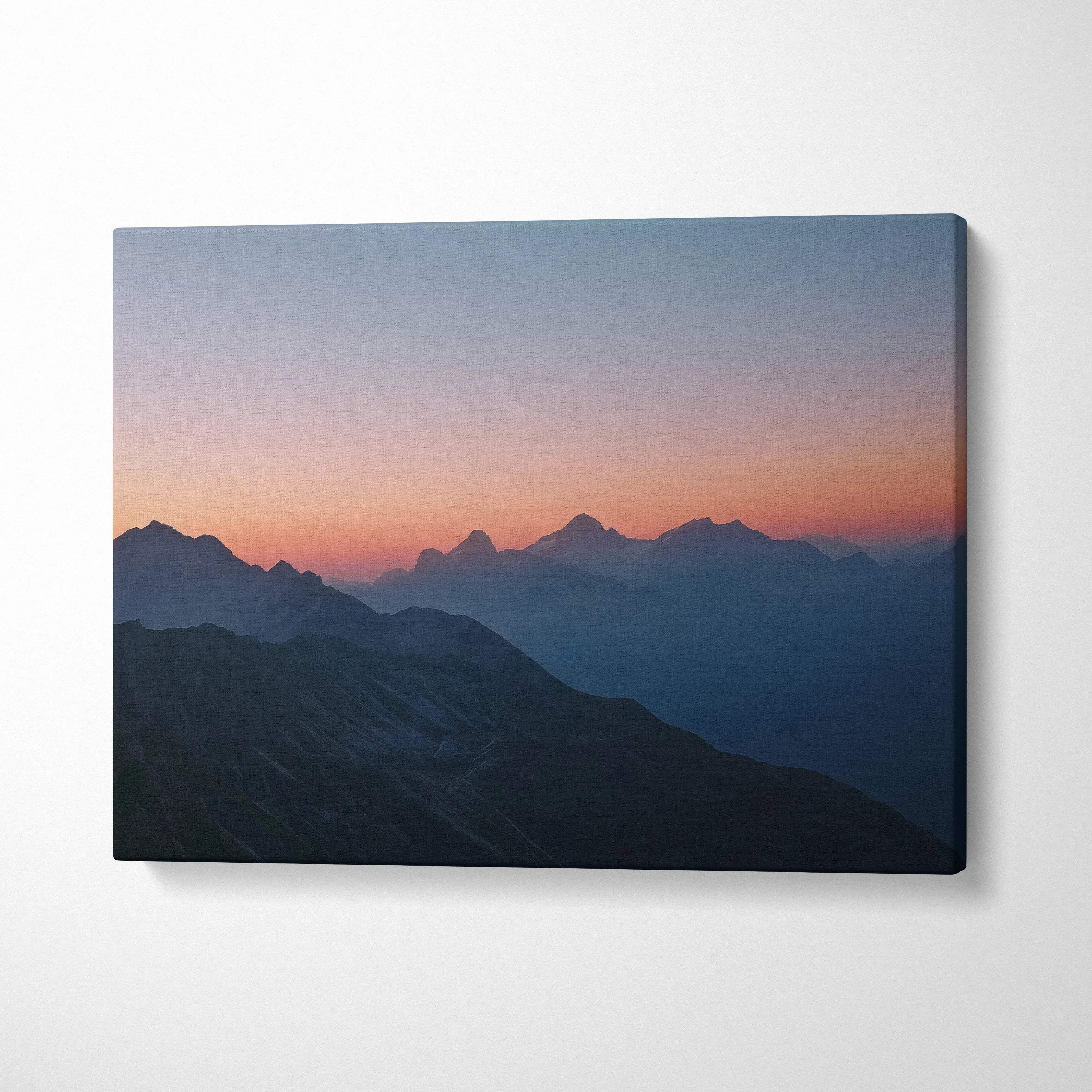 Canvas Wall Art - Nature Scene - Mountain Landscape After Sunset - Dus ...